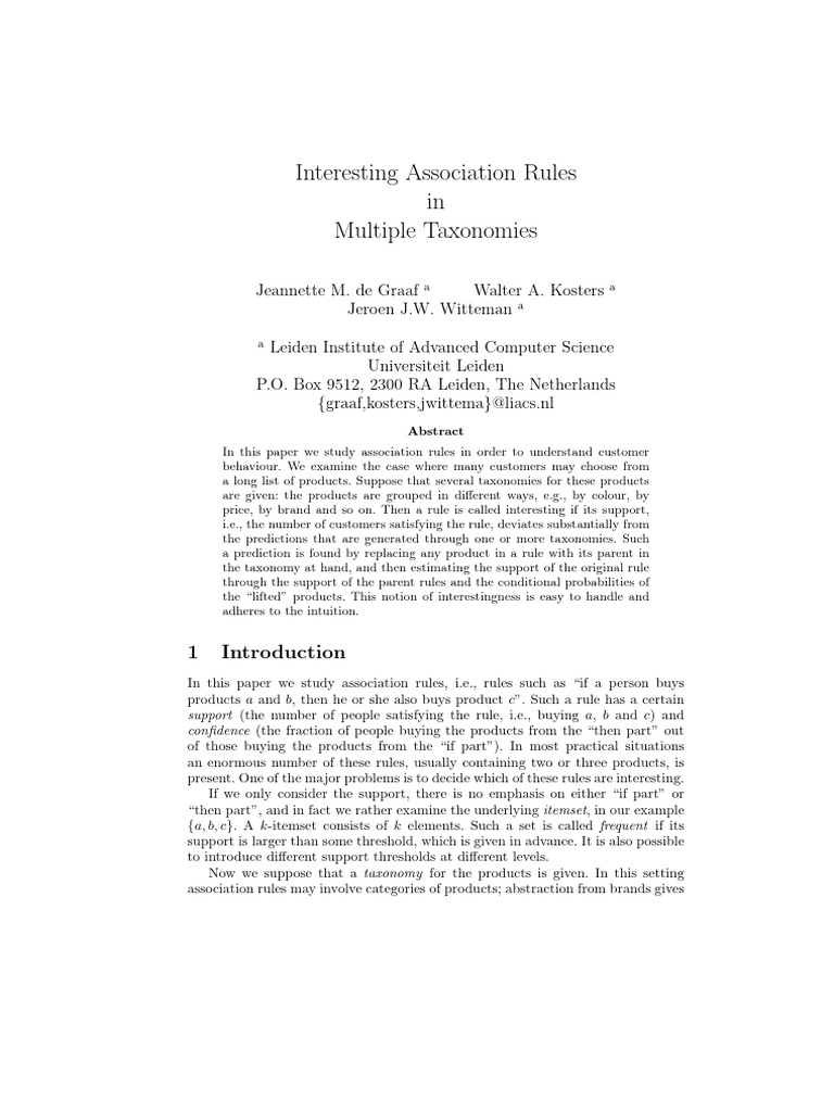 Interesting Association Rules | PDF