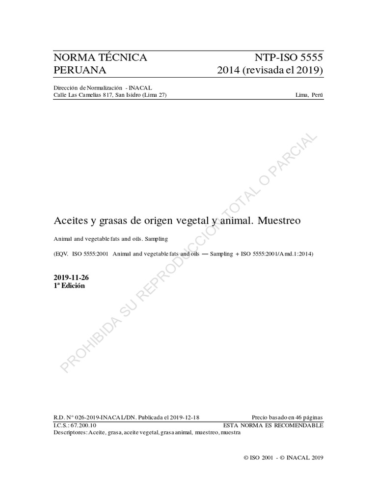 Iso 5555 | PDF | Muestreo (Estadísticas) | Organización internacional para la estandarización