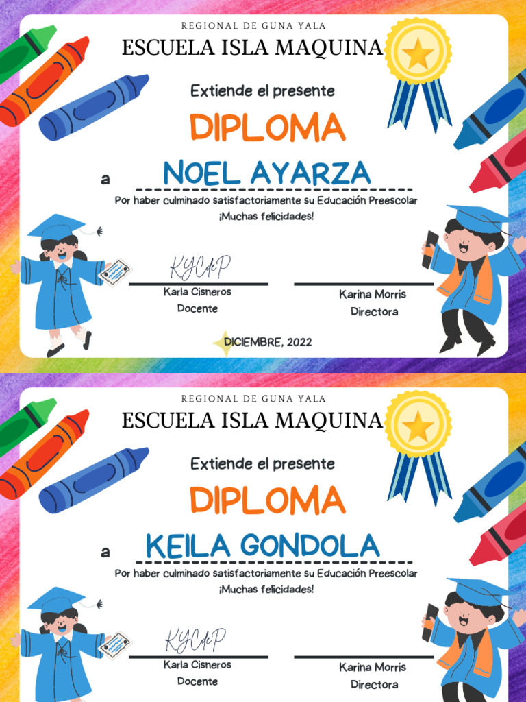Diplomas Kinder 2022 | PDF | Etapas educativas | Educación de la ...