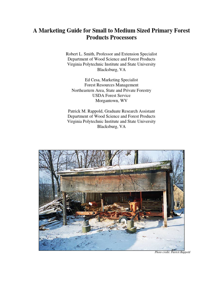 A Marketing Guide For Small To Medium Sized Primary Forest Products Processors-2 | PDF | Pricing ...