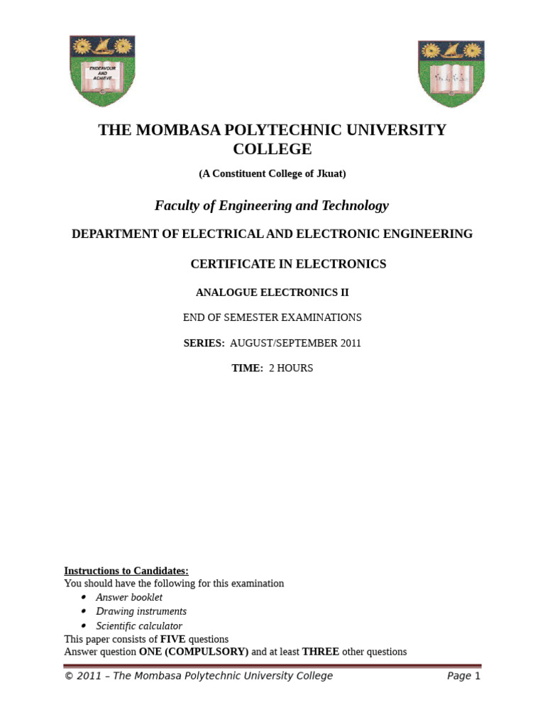 Analogue Electronics Ii. | PDF | Amplifier | Operational Amplifier