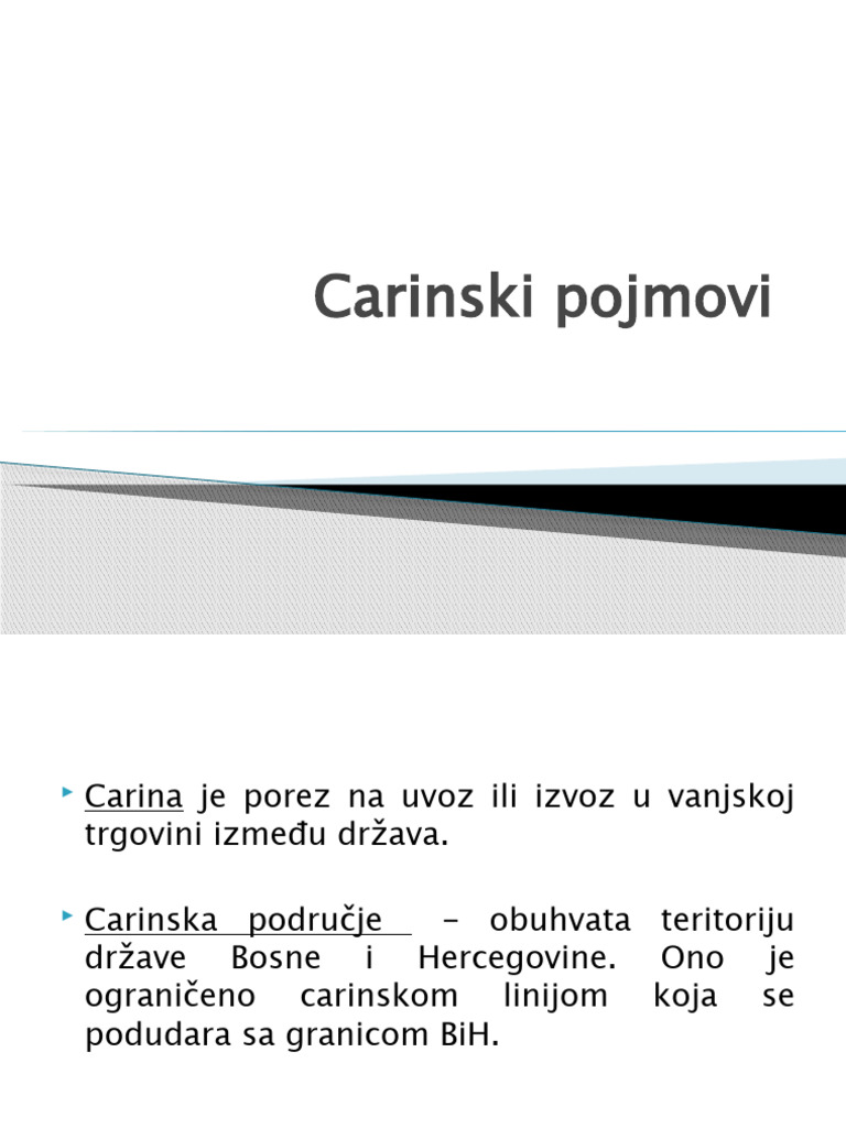 Carinski Pojmovi | PDF