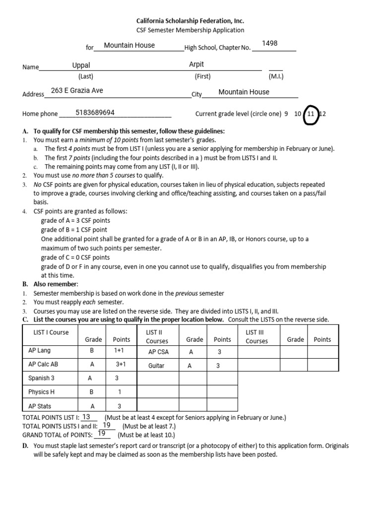 California Scholarship Federation, Inc | PDF