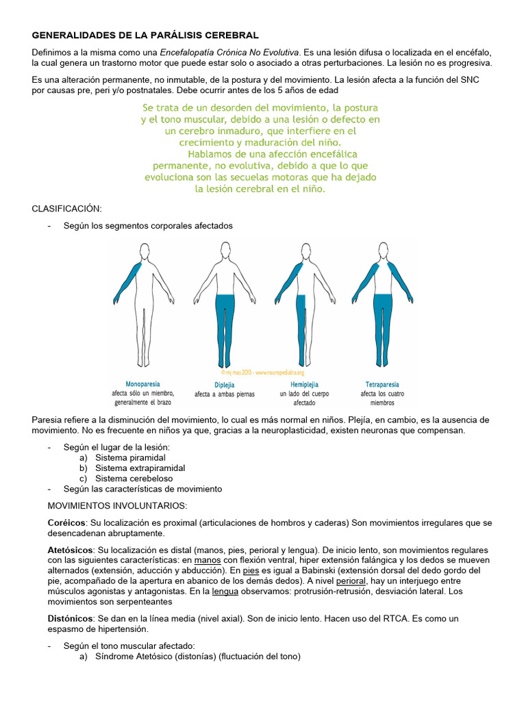 Parálisis Cerebral Infantil: Guía Completa | PDF | Parálisis cerebral ...