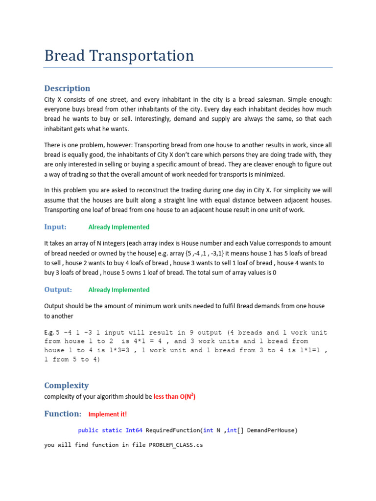 Bread Transportation | Download Free PDF | Computing | Computer Science