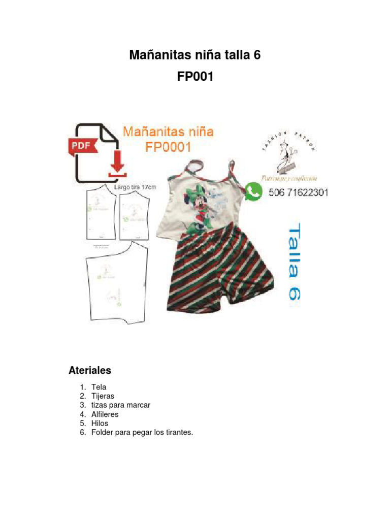 FP0001 Mananitas Nina Talla 6 | PDF