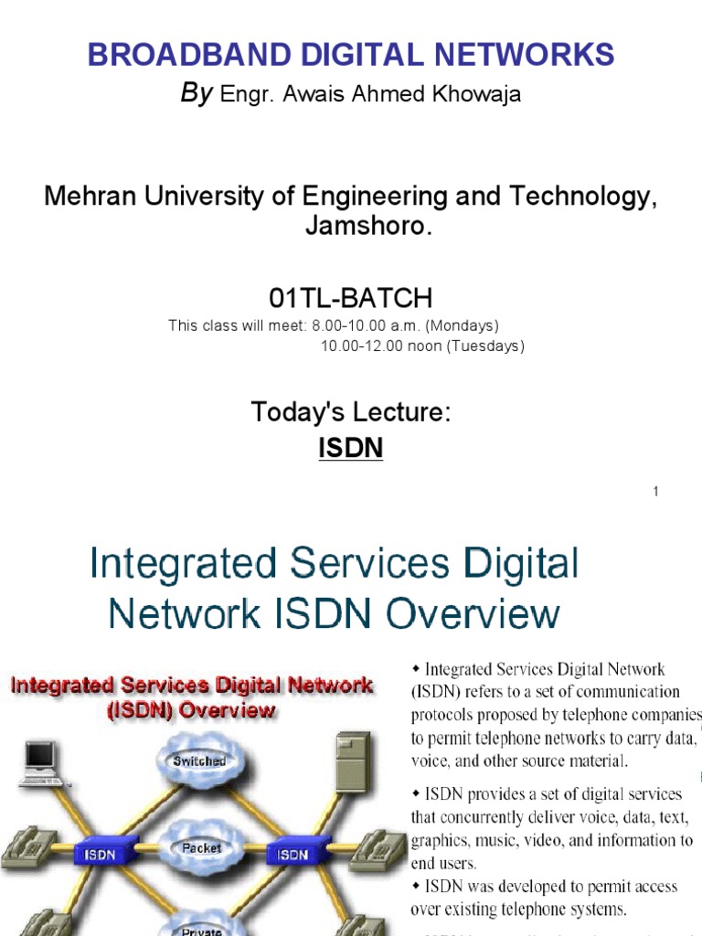 Lec21 22 ISDN Lecture | PDF | Network Architecture | Computer Standards