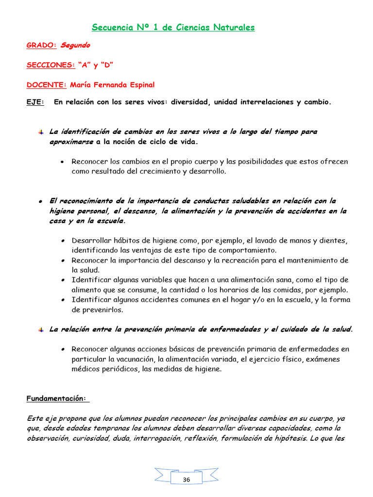 Secuencia #1 de Ciencias Naturales | PDF | Evaluación | Enseñando