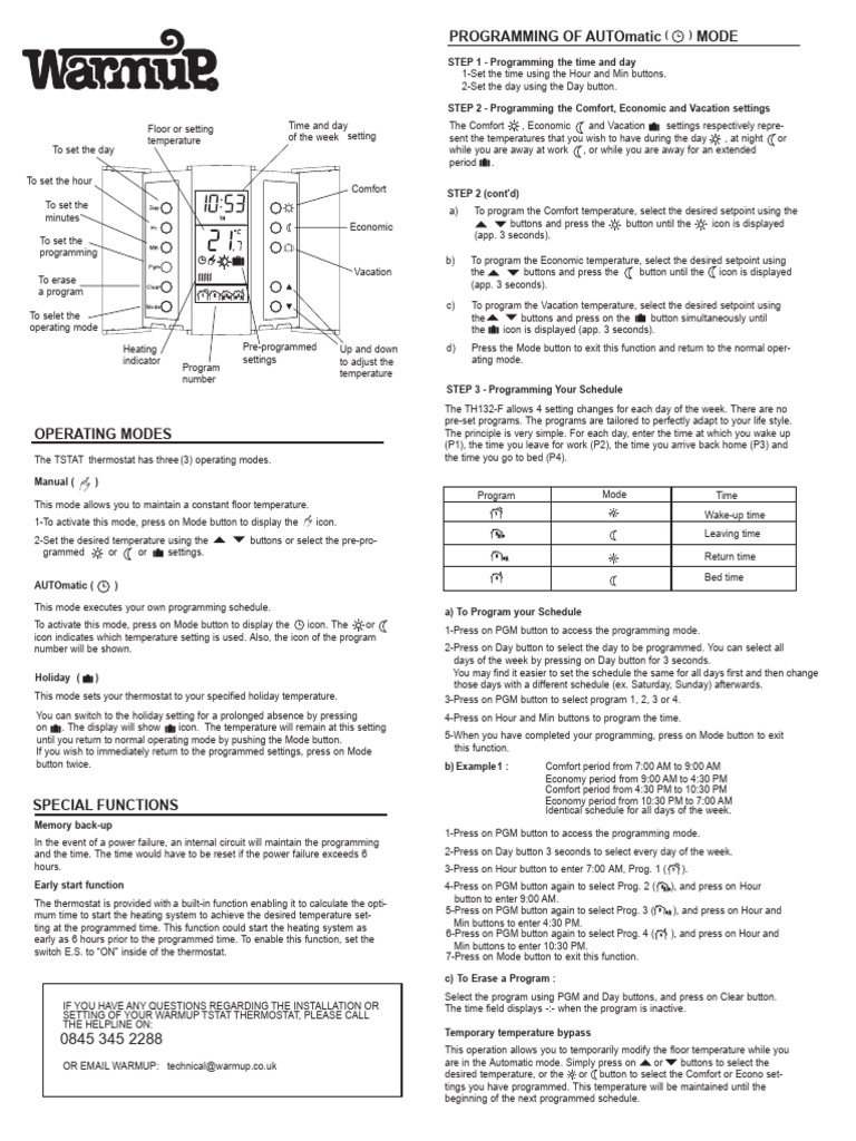 Thermostat Tstat 2door User Manual Download Free Pdf Thermostat