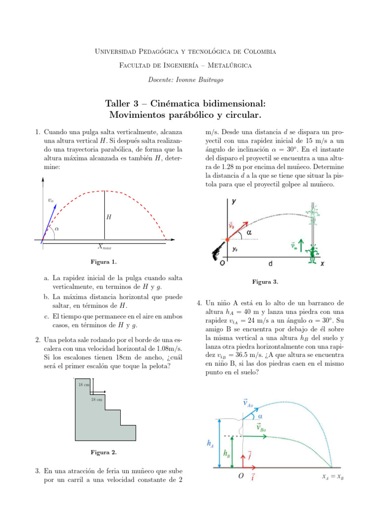 Taller Cinematica 2D | PDF | Cinemática | Velocidad