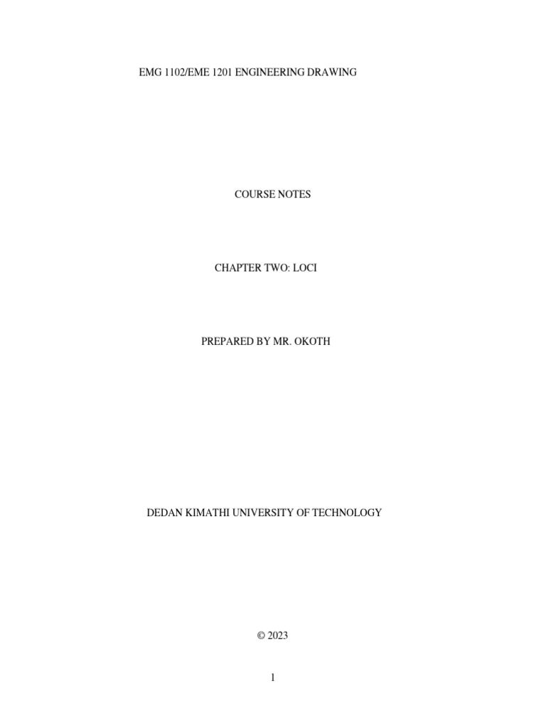 EMG 1102 Engineering Drawing CHAPTER TWO (2023) | PDF | Ellipse | Perpendicular