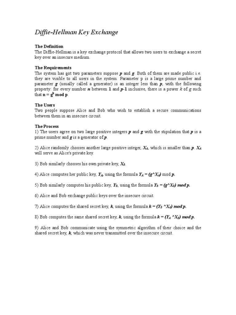 Diffie Hellman | PDF | Public Key Cryptography | Espionage Techniques