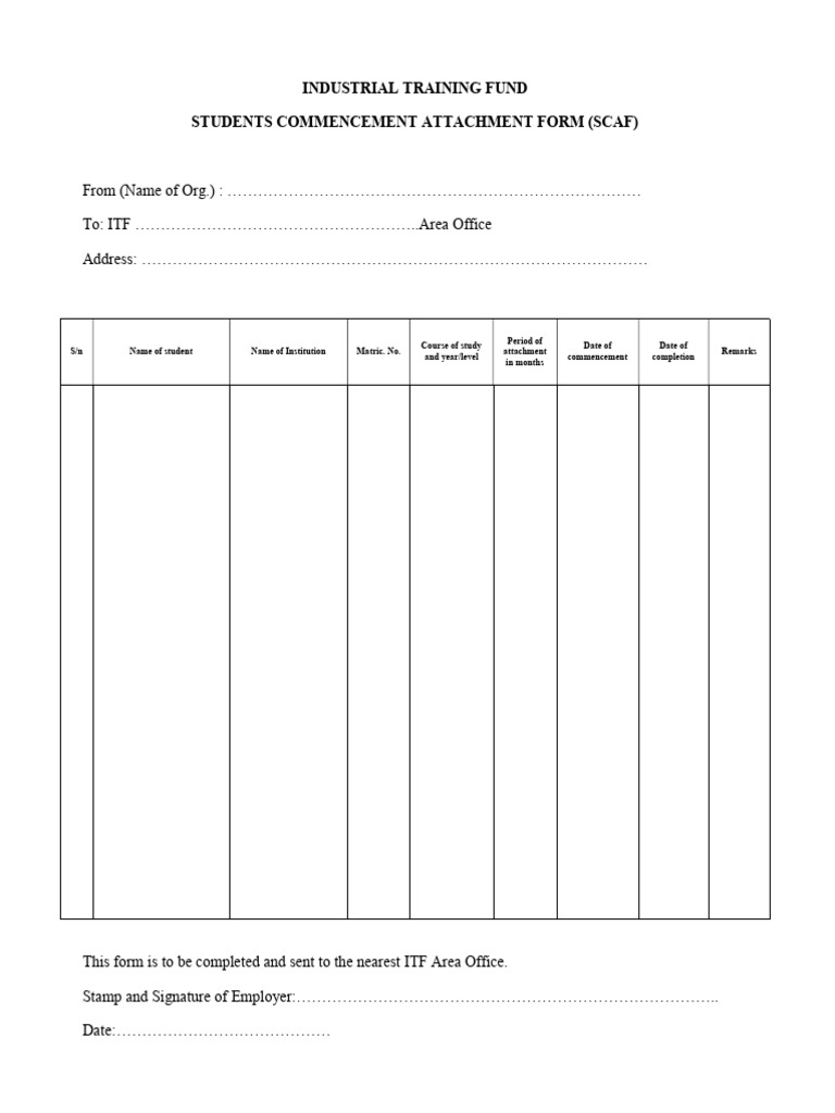 SCAF - Commentment of I.T. Form | PDF