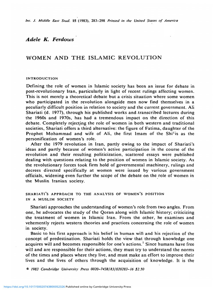 Women and The Islamic Revolution | PDF | Hijab | Ruhollah Khomeini