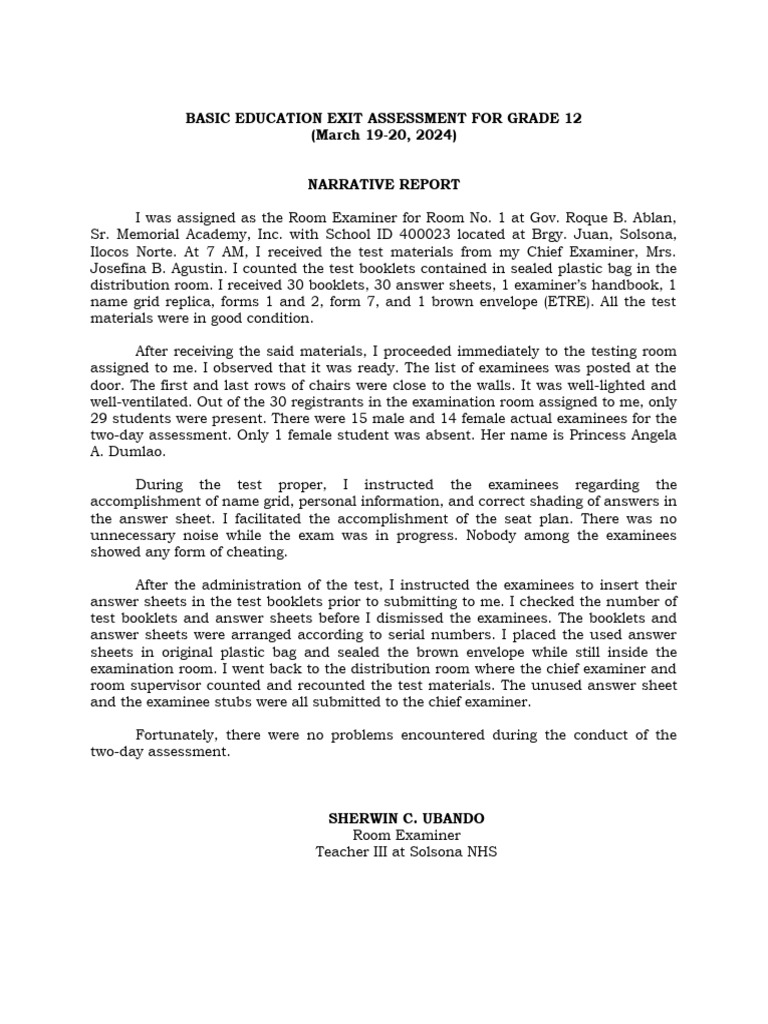 Nat Narrative Report 2024 | PDF