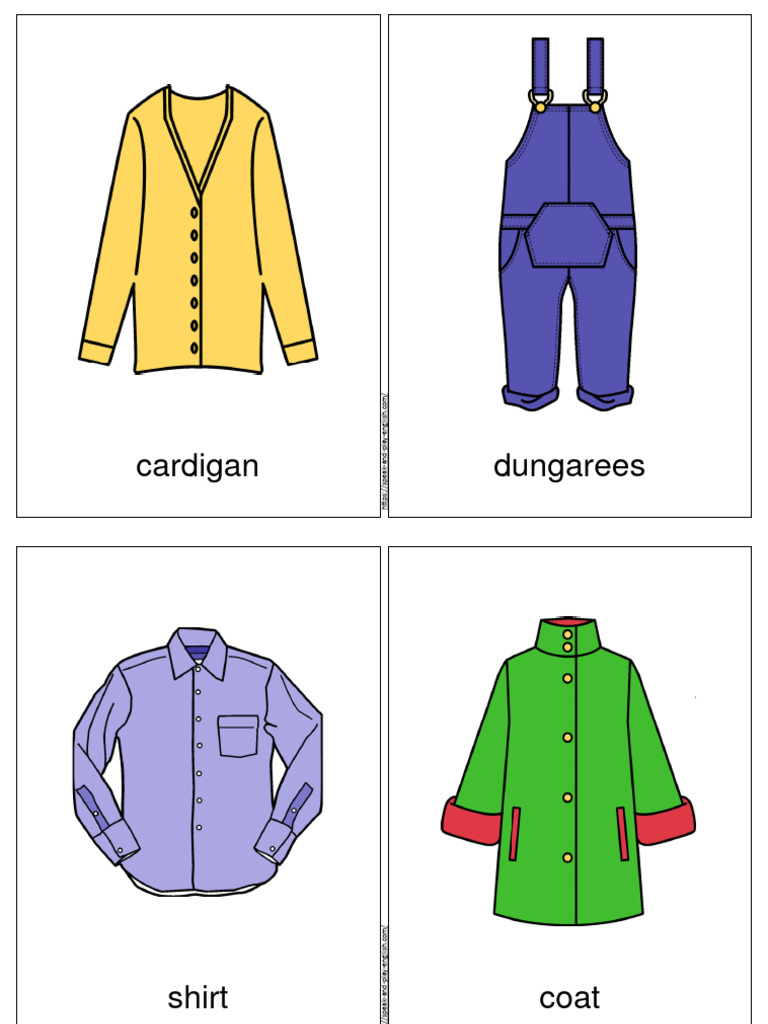 Printable Clothes Flashcards For ESL Students | PDF
