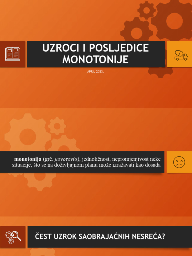 Uzroci I Posljedice Monotonije | PDF