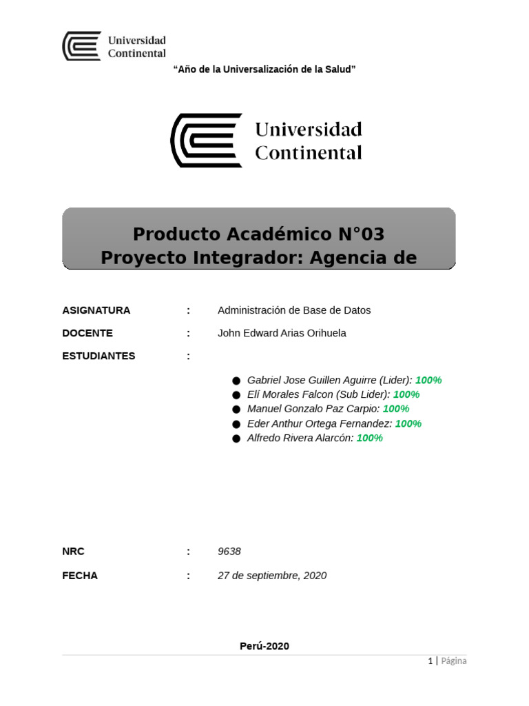 Proyecto Integrador Administraci N de Base de Datos Etapa 3 | PDF | Auditoría | Bases de datos