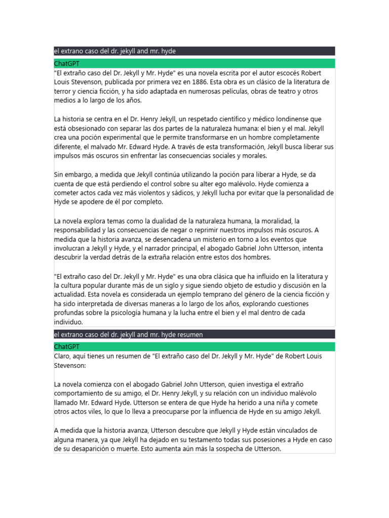 El Extrano Caso Del DR | PDF | Extraño caso del Dr. Jekyll y el Sr ... El Extrano Caso Del DR | PDF | Extraño caso del Dr. Jekyll y el Sr ...