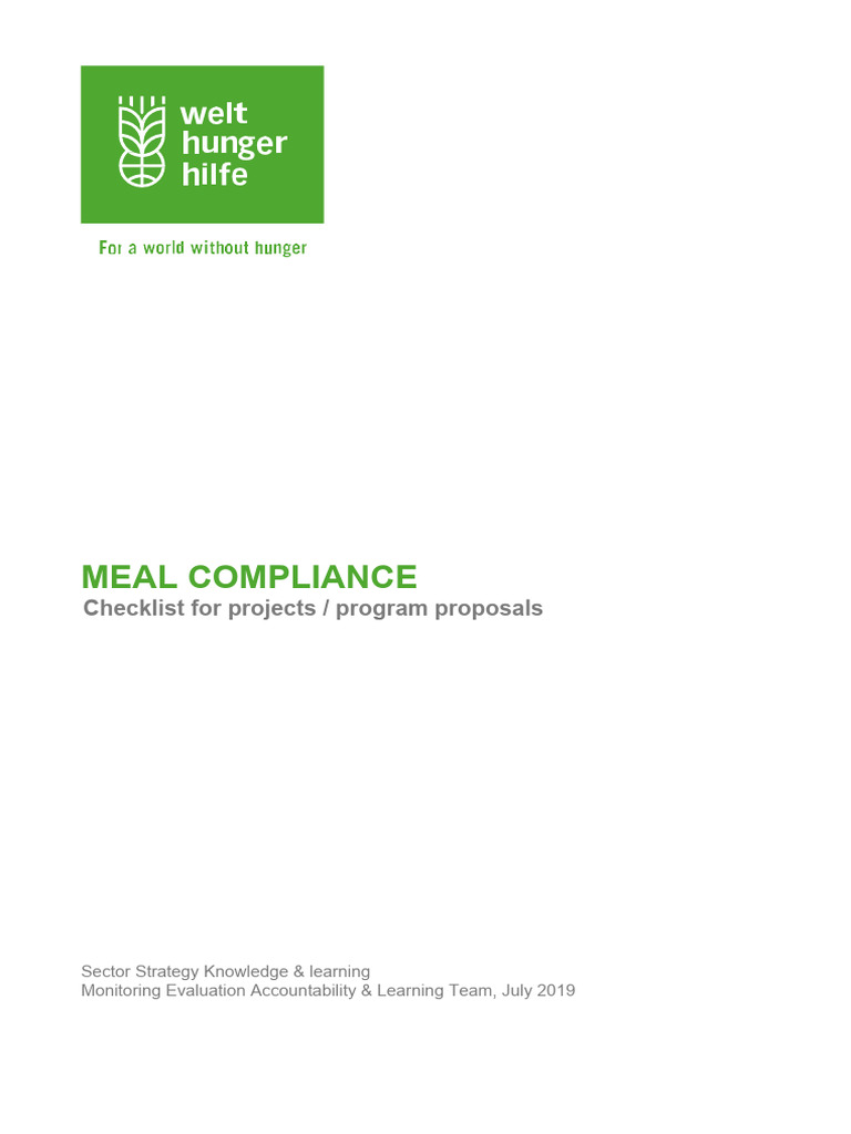 MEAL Compliance Checklist | Download Free PDF | Evaluation | Risk