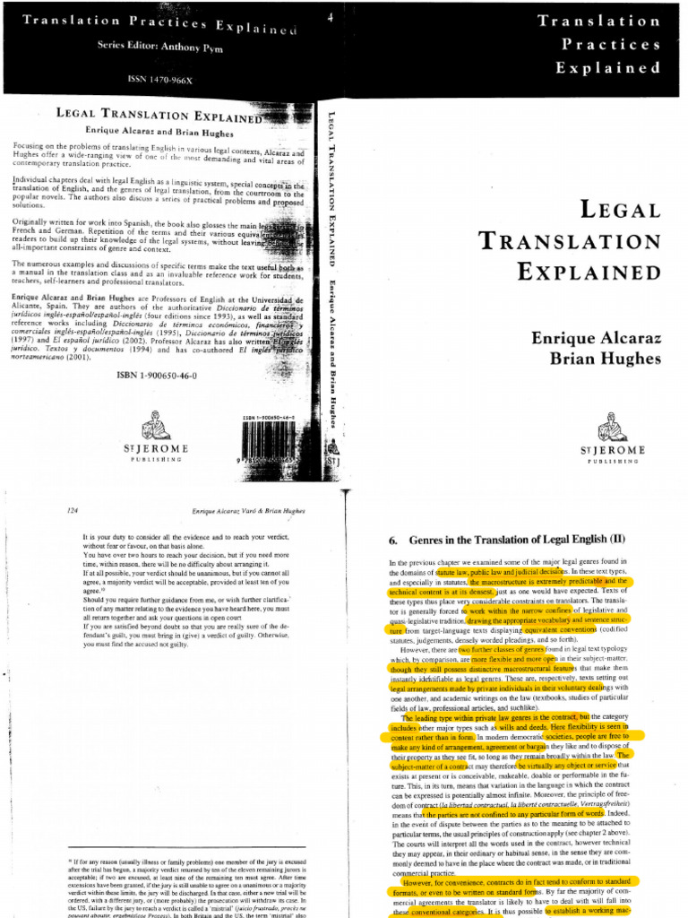 Alcaraz Hughes (2002) Legal Translation Explained | PDF Alcaraz Hughes (2002) Legal Translation Explained | PDF