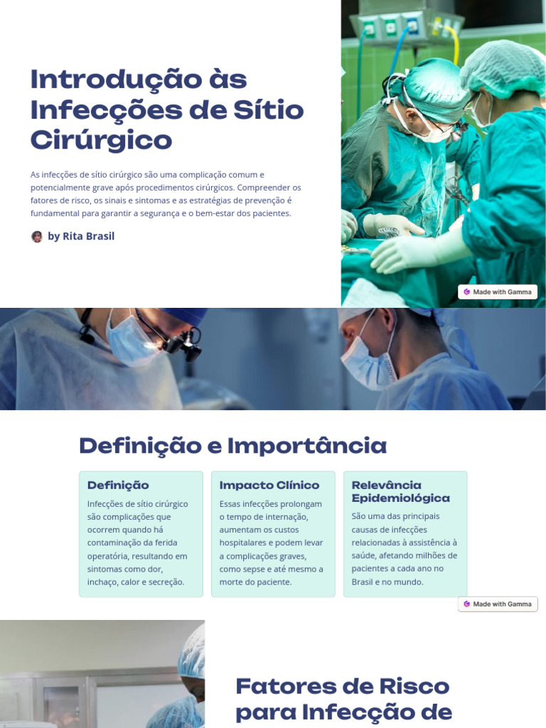 Aula 3 Infeccoes de Sitio Cirurgico | PDF | Infecção | Epidemiologia