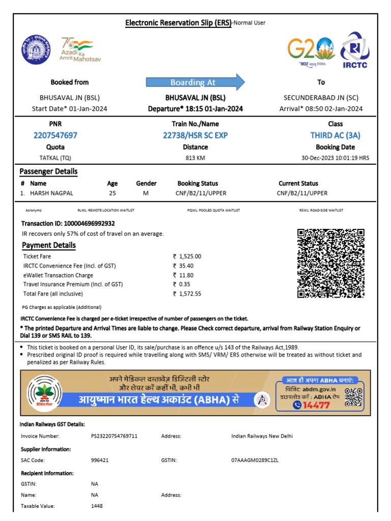 22738/HSR SC EXP Third Ac (3A) | PDF | Identity Document