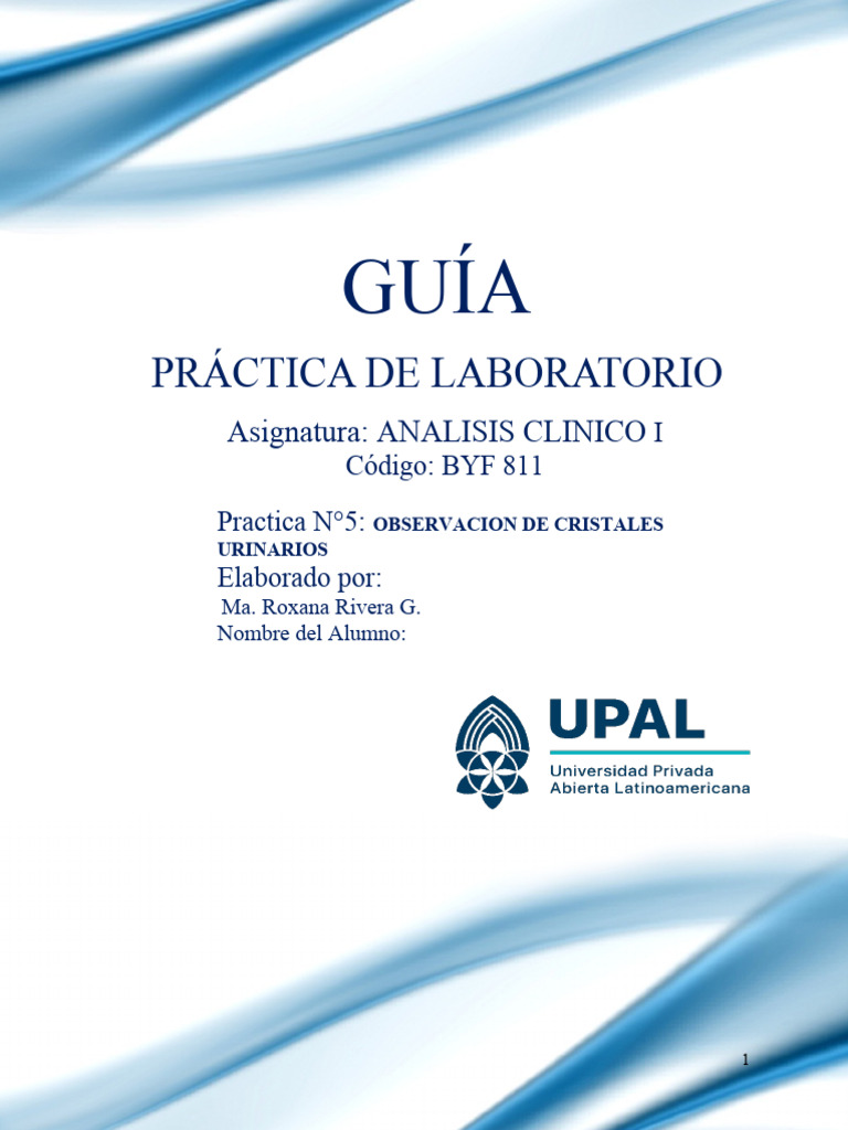 Practica 5. Ob, Cris, Urin. | PDF | Ácido | Calcio