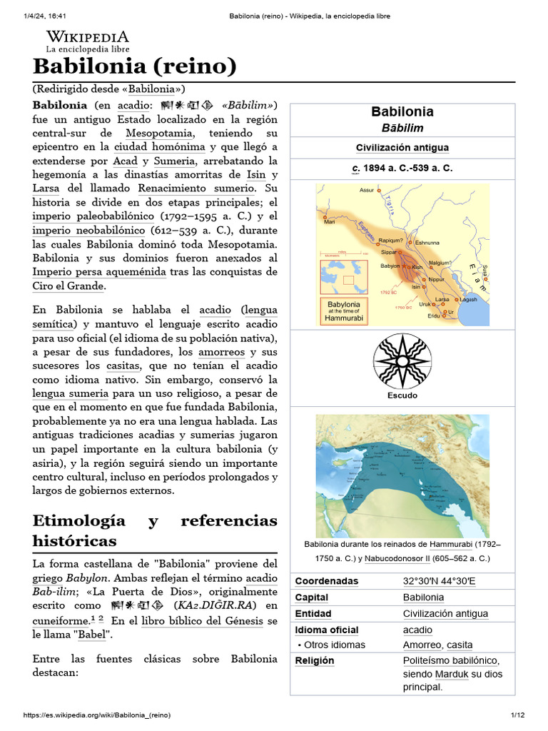Historia del Reino de Babilonia | PDF | Babilonia | Asiria