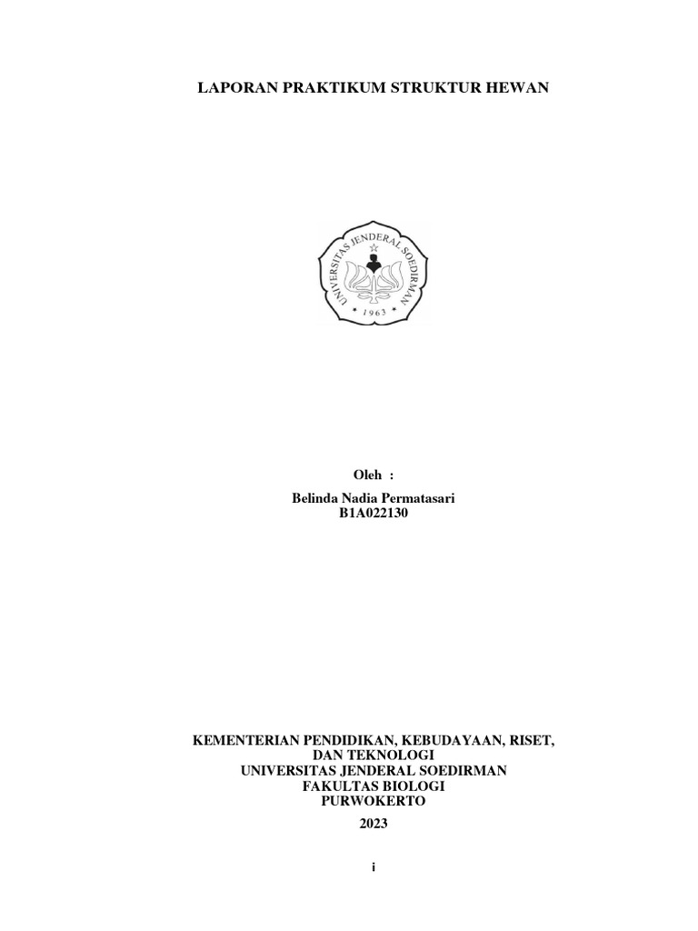 Template Laporan Praktikum Struktur Hewan | PDF