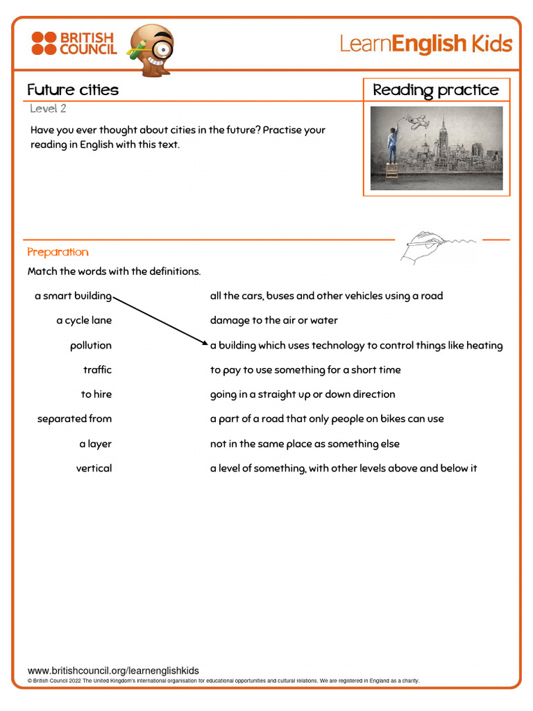 Reading Practice Future Cities Worksheet | PDF | Road | Transport
