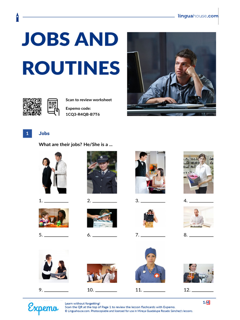 Jobs and Routines British English Teacher | PDF | Grammar | Linguistics