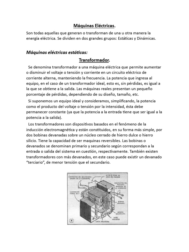 M-Quinas El-Ctricas y Dispositivos de Comando | PDF | Transformador | Motor eléctrico