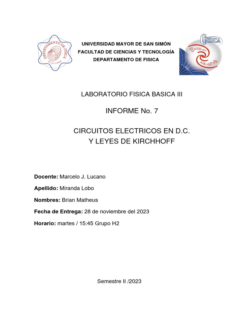 Circuitos Electricos en D C y Leyes de Kirchhoff | PDF | Red eléctrica | Resistencia Eléctrica y ...