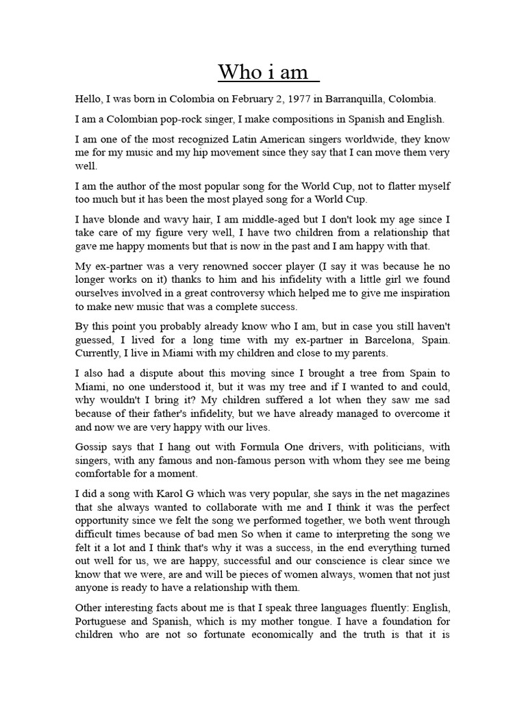 Who I Am Project Final (Escrito) | PDF