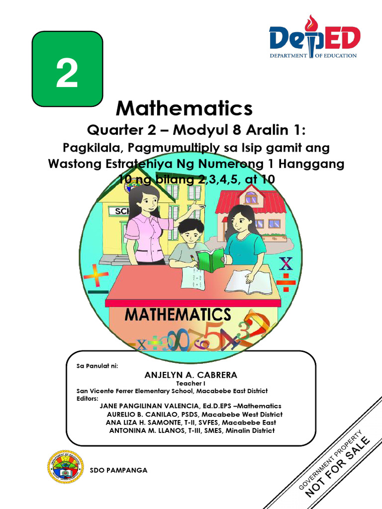 MATH2 Q2 Modyul8 Aralin1 Tagalog Pagkilala Pagmumultiply Sa Isip Gamit Ang Wastong Estratehiya ...