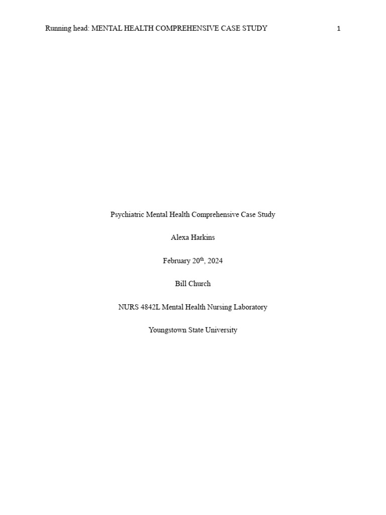 Mental Health Case Study | Download Free PDF | Mental Disorder | Major ...