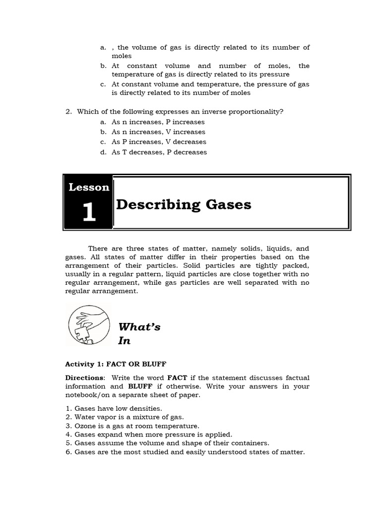 Science 10 Q4 Mod1 Behavior Of Gases Final Pdf Gases Pascal Unit