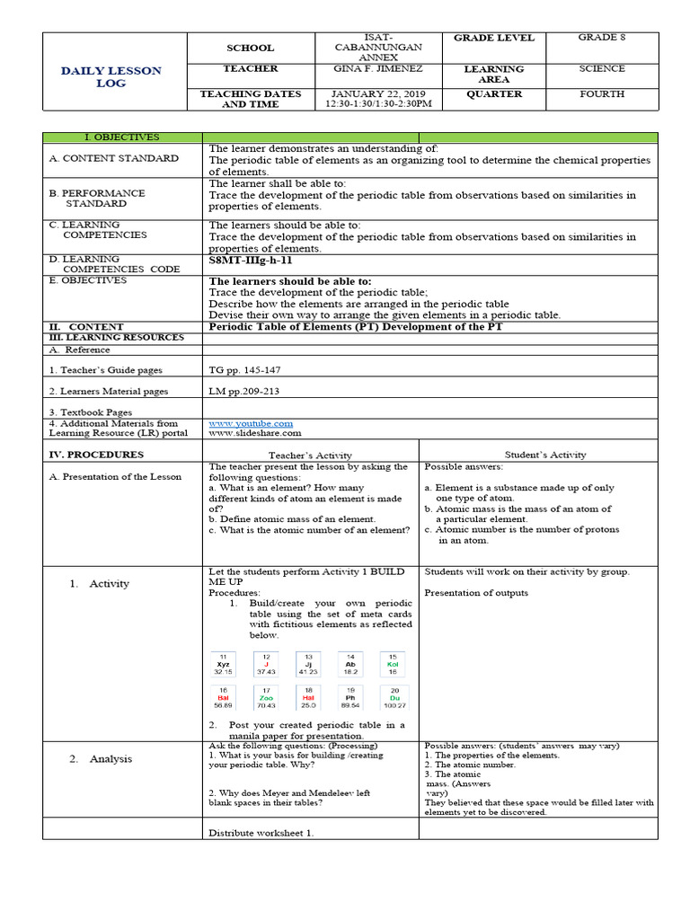 Grade 8 Science: Periodic Table & Genetics | PDF | Dominance (Genetics ...