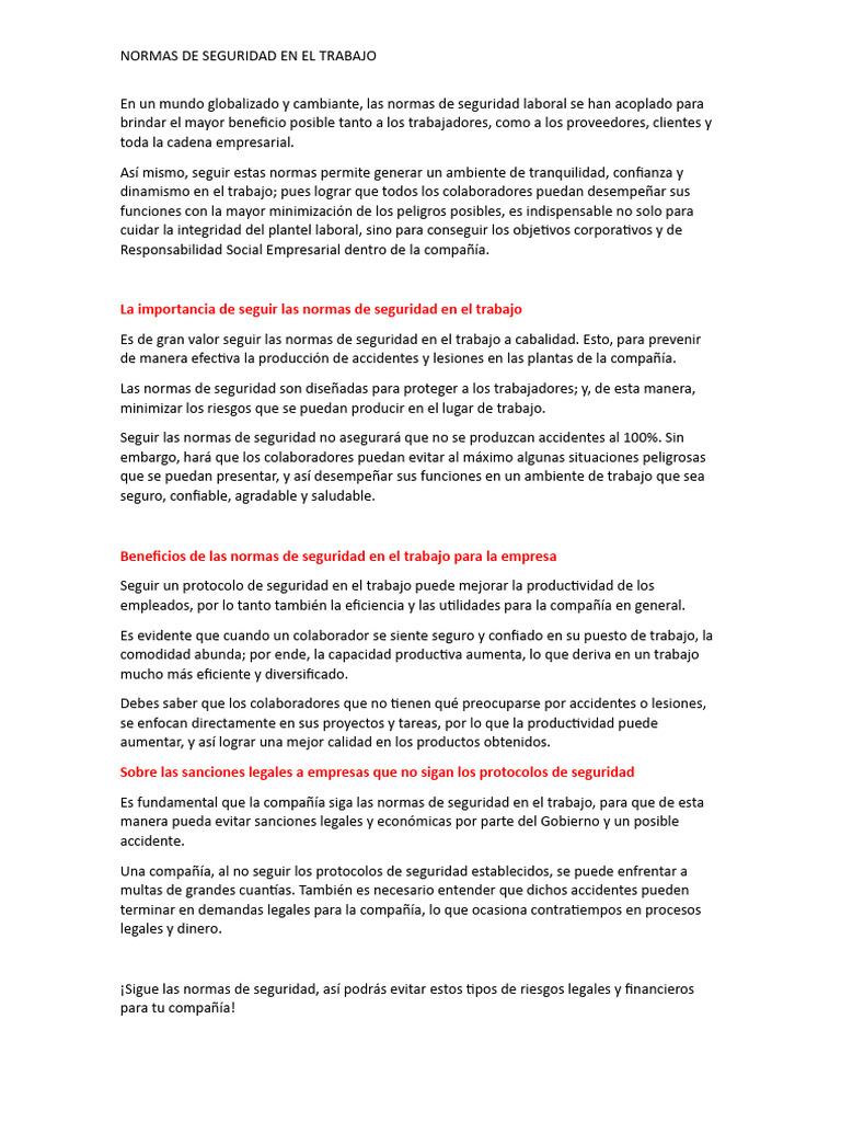 Normas de SST | PDF | Valores | Contaminación