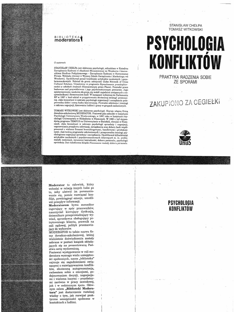Psychologia Konfliktów Chełpa I Witkowski | PDF