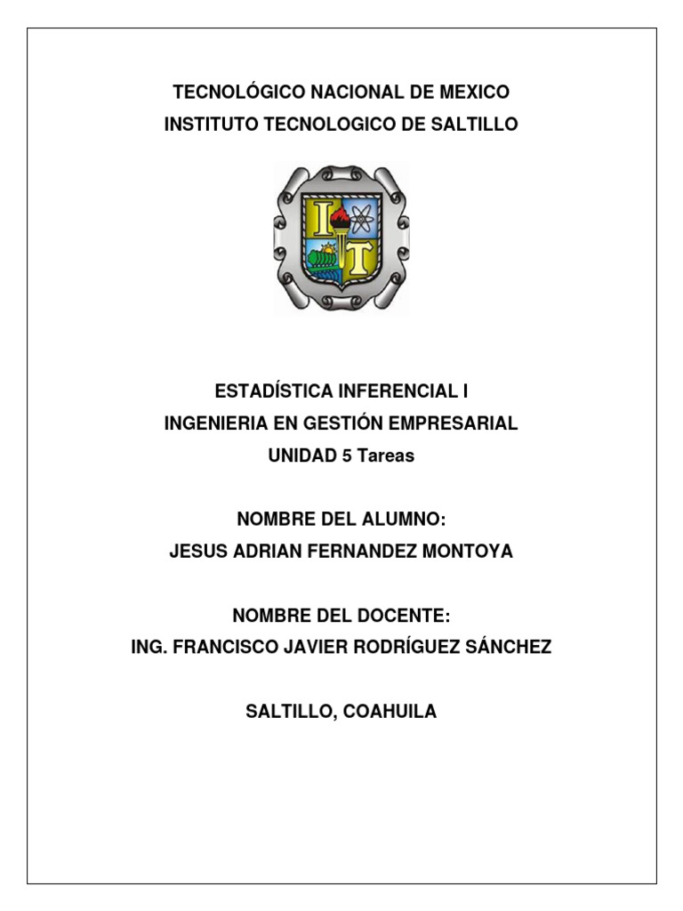 TAREA U5 JAFM Estadistica | PDF | Regresión lineal | Estadísticas