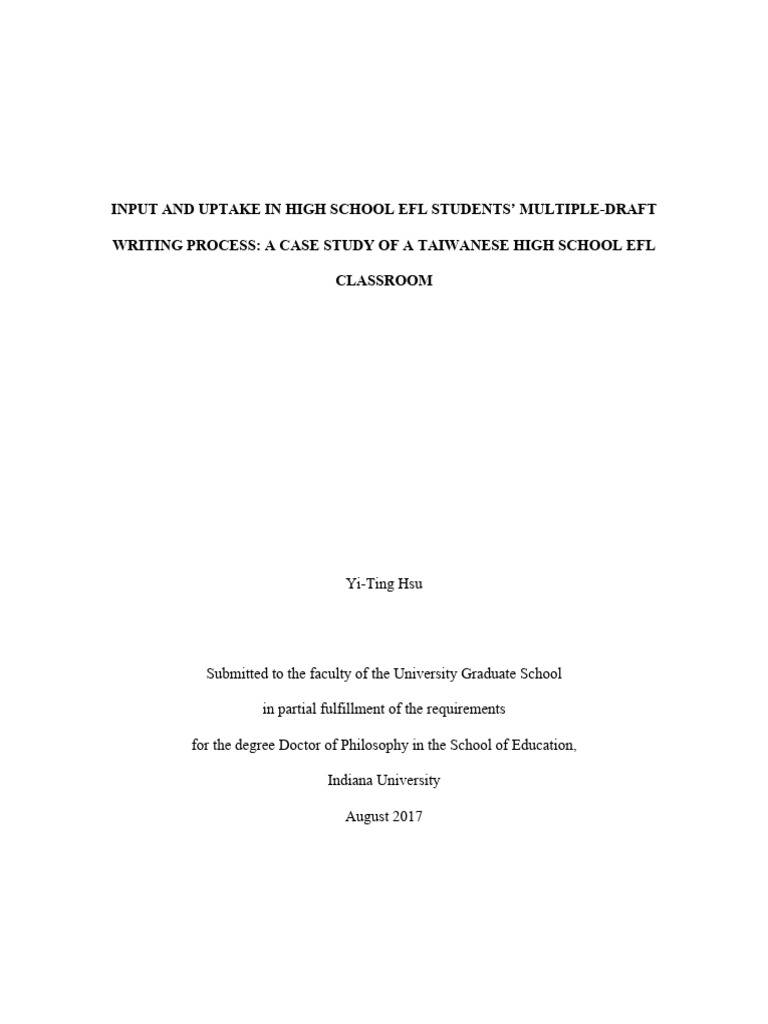 Input and Uptake in High School EFL Students' Multiple-Draft Writing ...