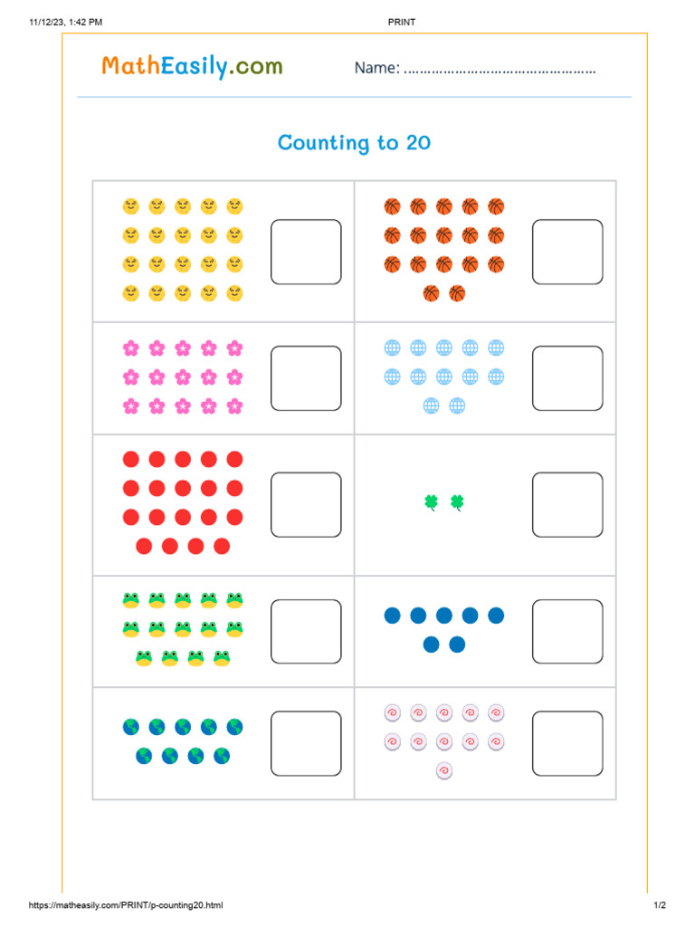 Easily: Counting To 20 | PDF