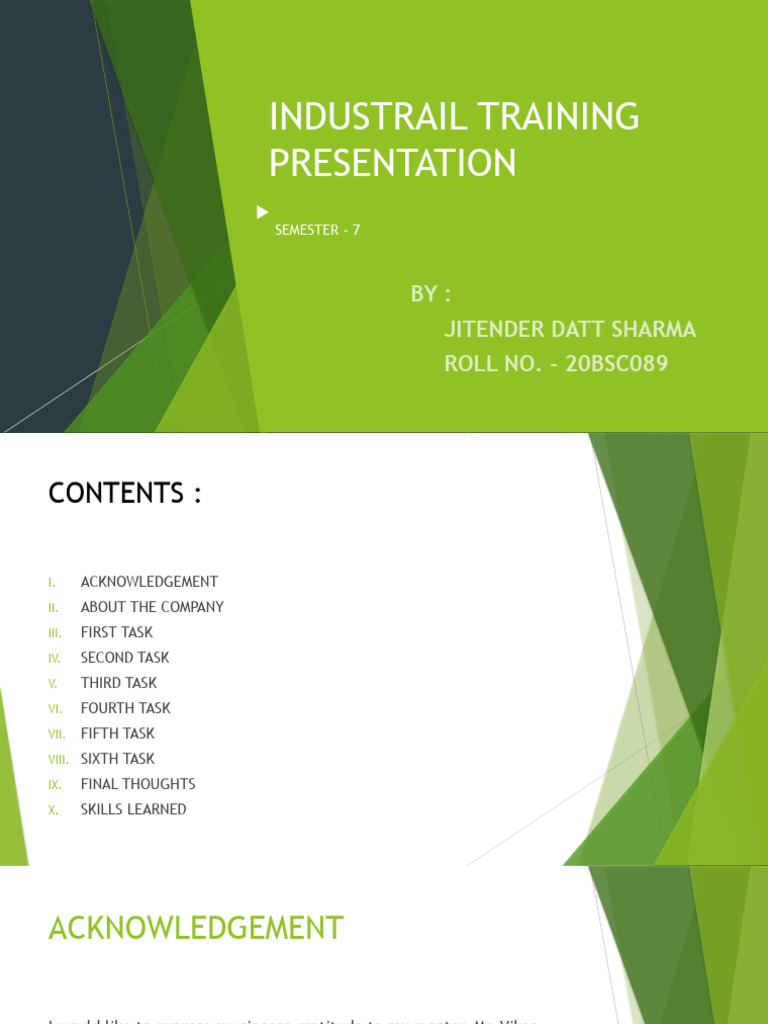 Industrail Training Presentation | PDF | Web Development | Computing