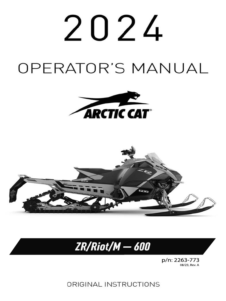 2024 Catalyst 600 Operator Manual | PDF | Oscillation | Vehicles