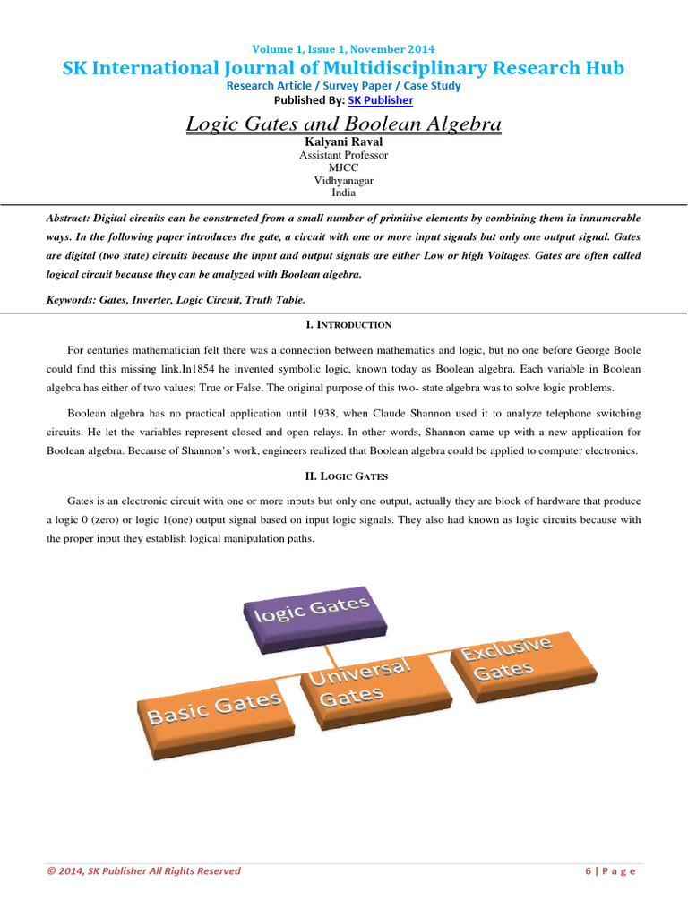Logic Gates And Boolean Algebra Download Free Pdf Logic Gate