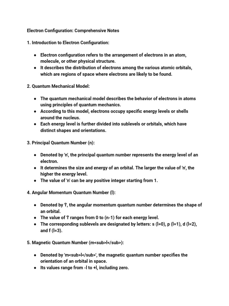 Electron Configuration | PDF | Atomic Orbital | Electron Configuration