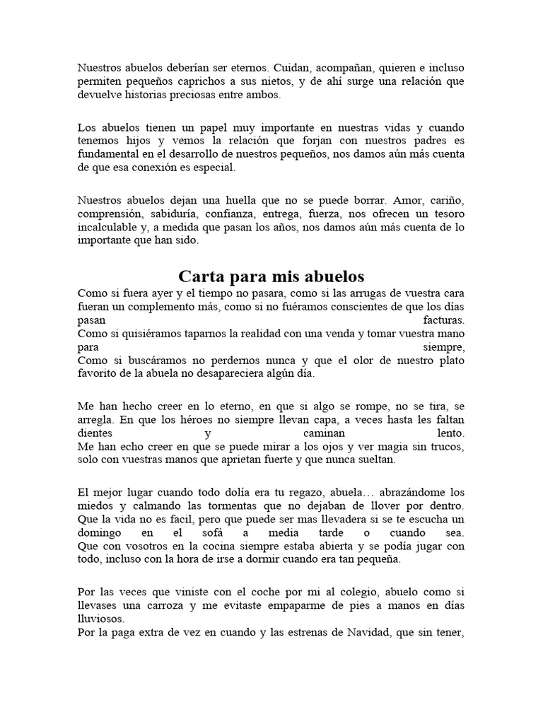 Nuestros Abuelos Deberían Ser Eternos | PDF
