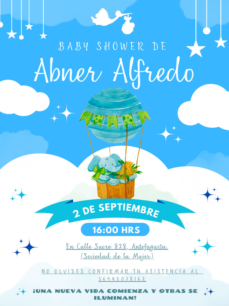 Invitacion Baby Shower Abner Alfredo M.P | PDF